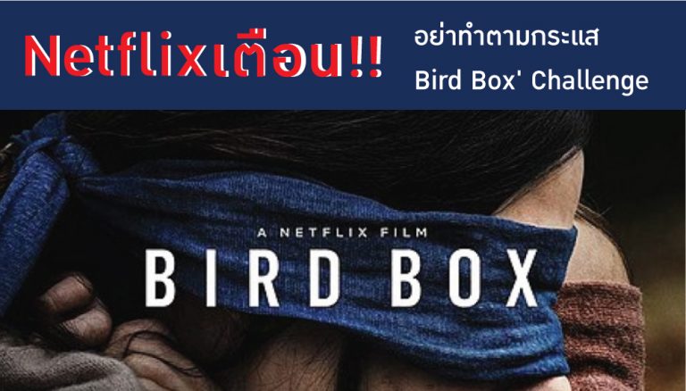 Netflix เตือน อย่าทำตามกระแส Bird Box' Challenge ปิดตาทำกิจกรรมต่าง
